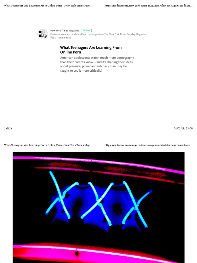 What Teenagers Are Learning From Online Porn | PDF | Sexual Intercourse ...