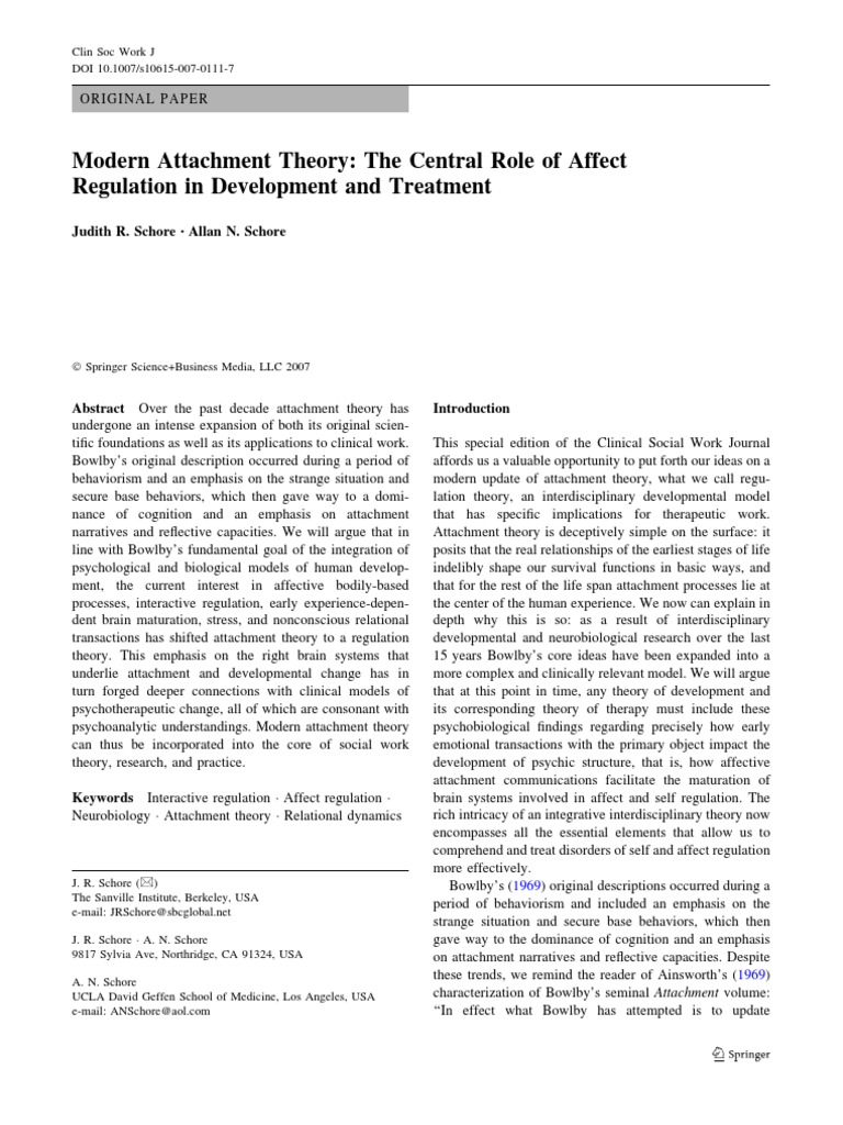 Modern Attachment Theory PDF | PDF | Attachment Theory | Psychotherapy