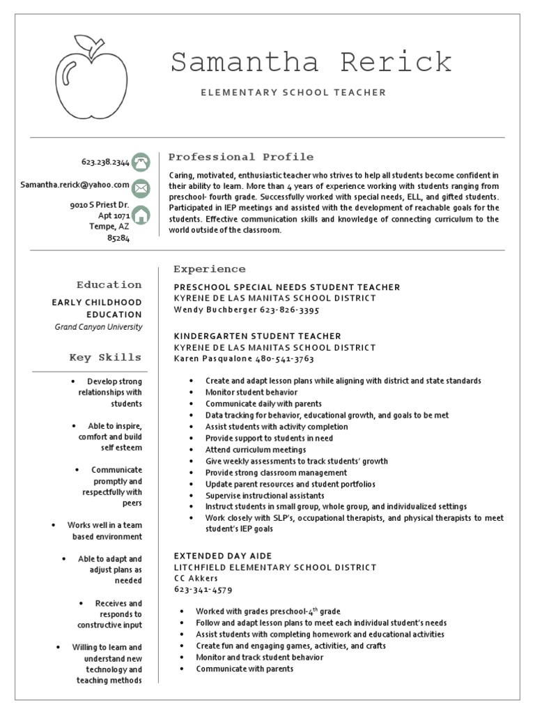 Professional Resume | PDF | Individualized Education Program | Teachers