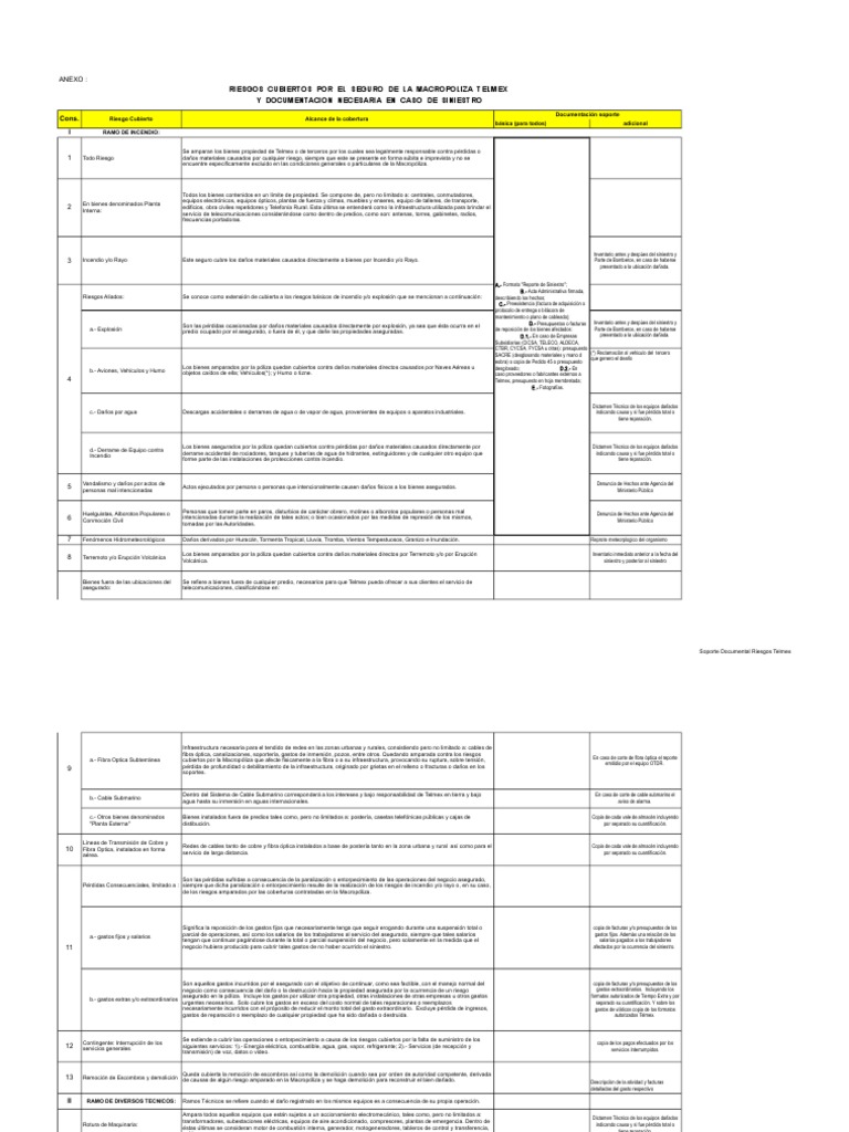 Riesgos Y Coberturas Telmex Pdf Fibra óptica Energía Y Recursos