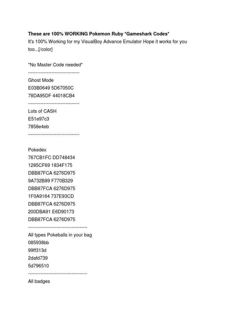 Pokemon Cheat | PDF | Pokémon | Nintendo Franchises