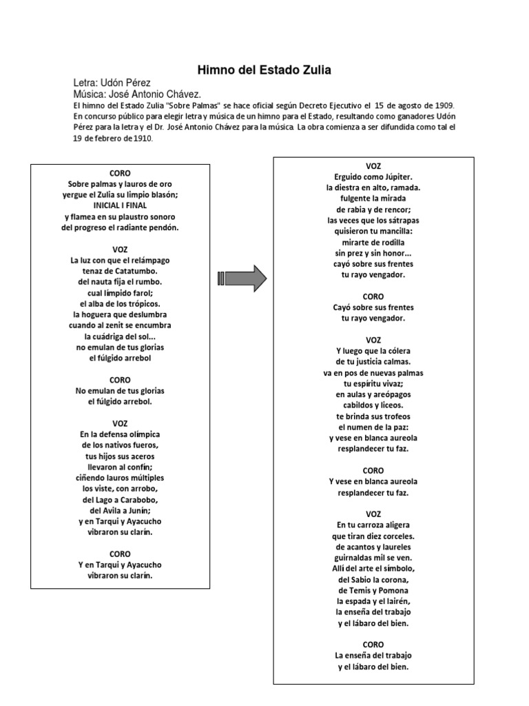 Himno Del Estado Zulia | PDF | Himnos | Naturaleza