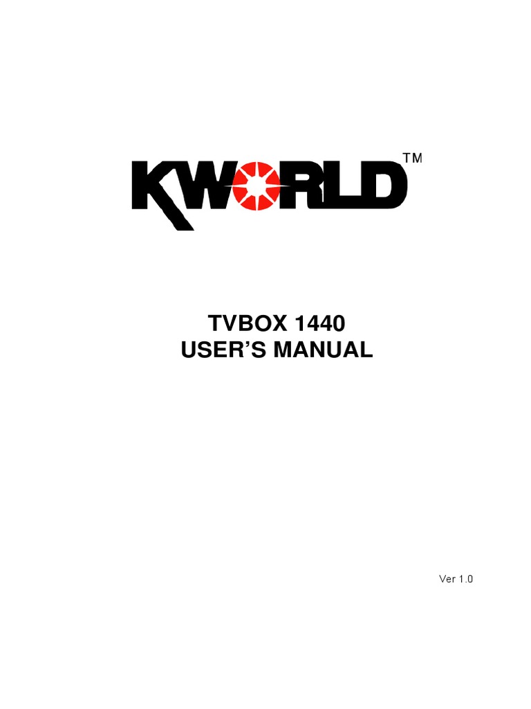 KWorld TV Box 1440 User Manual | PDF | Computer Monitor | Display ...