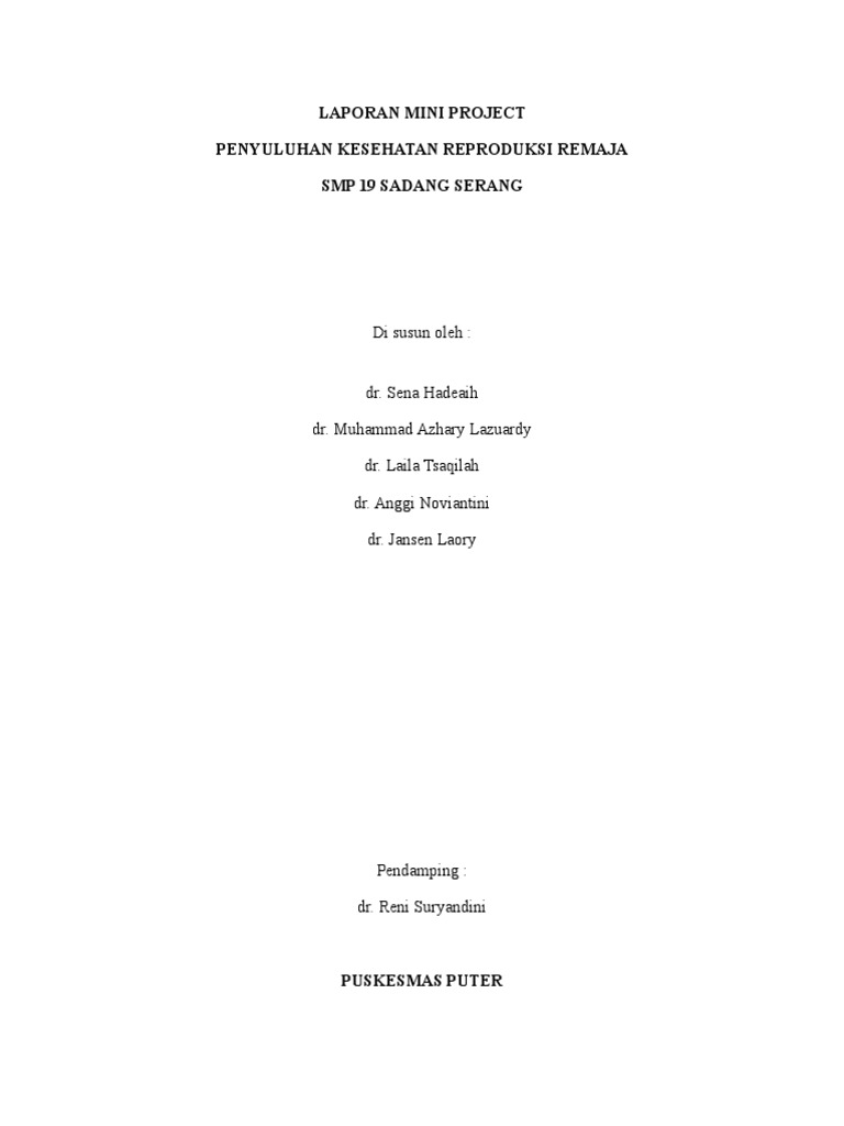 Laporan Mini Project | PDF | Kesehatan Holistik