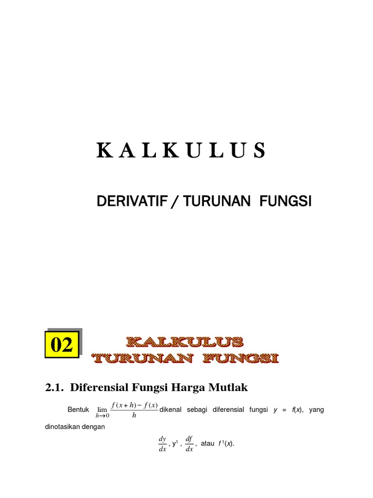 Kalkulus Derivatif Turunan Fungsi | PDF