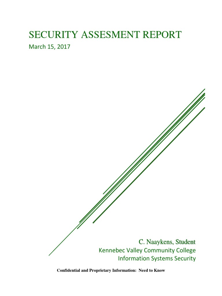 Kennebec Valley Security Assessment Report | PDF | Information Security ...