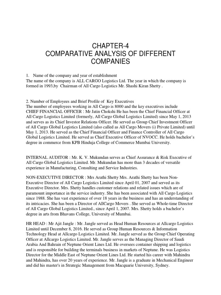 Chapter-4 Comparative Analysis of Different Companies | PDF ...