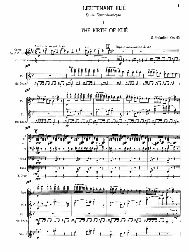 Prokofiev - Lieutenant Kijé Suite Score | PDF