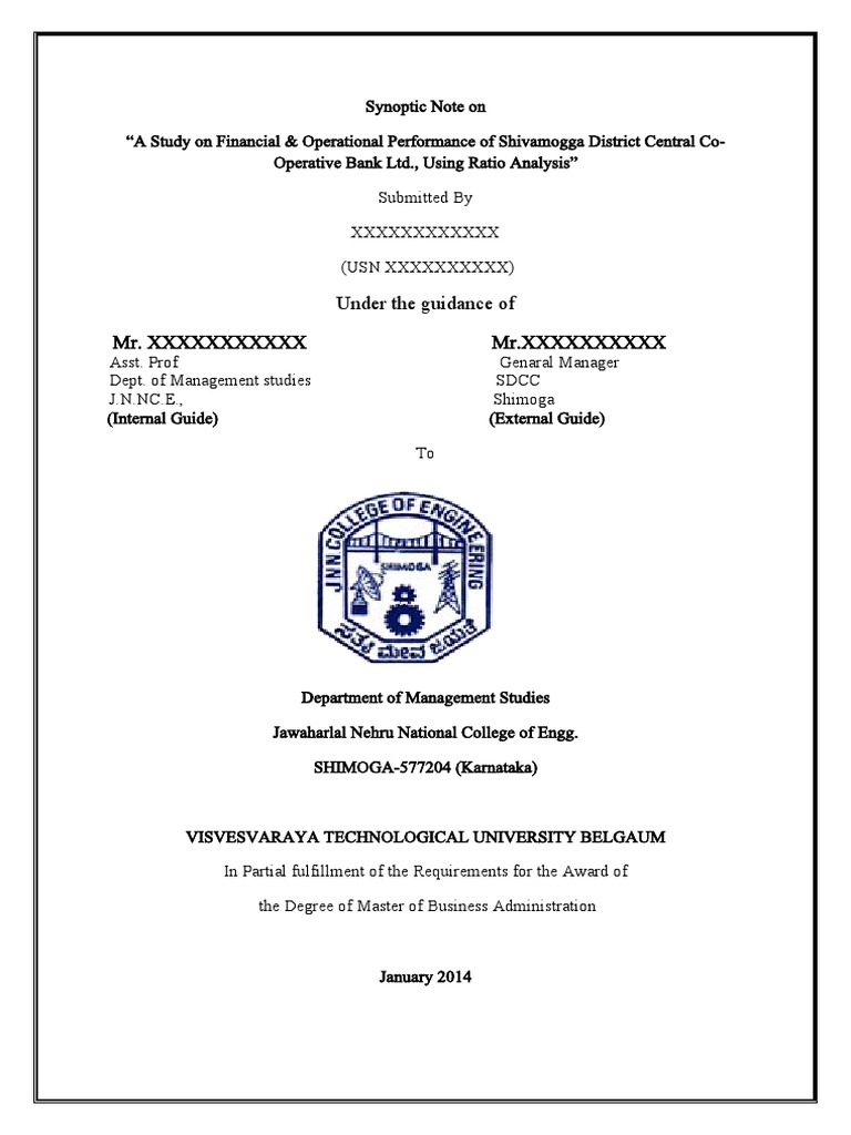 Format of Synoptic Note | PDF