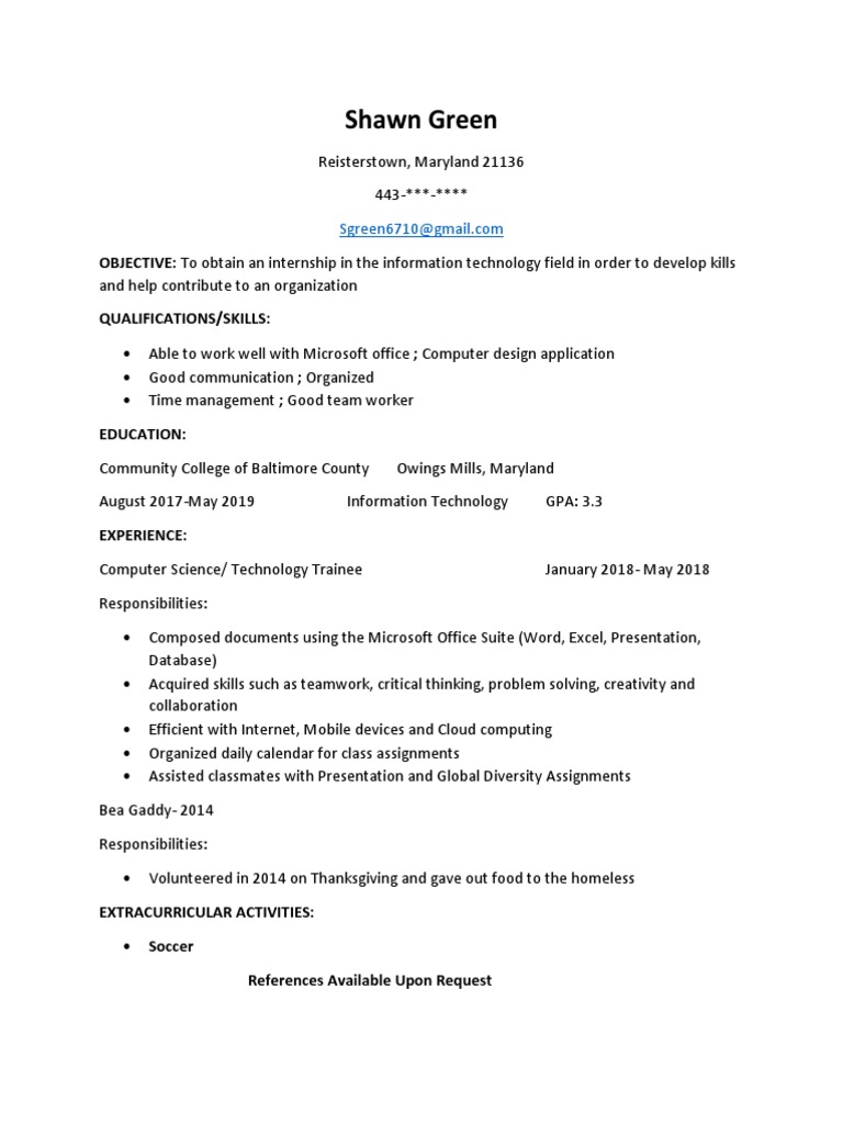 Shawn Resume Final | PDF