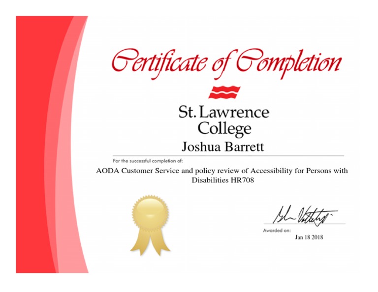 Aoda Certificate | PDF