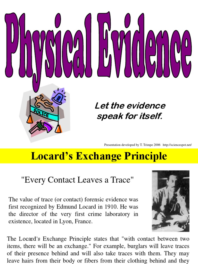 Physical Evidence Notes | PDF | Crime Scene | Forensic Science