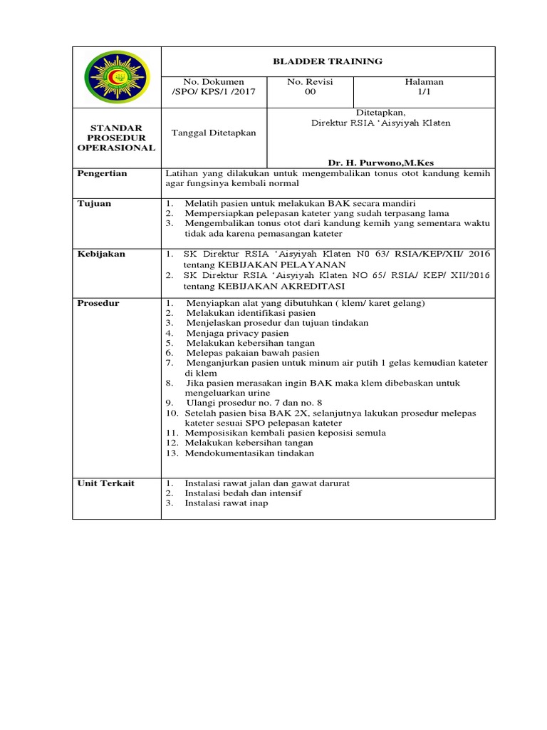 Spo Bladder Training | PDF