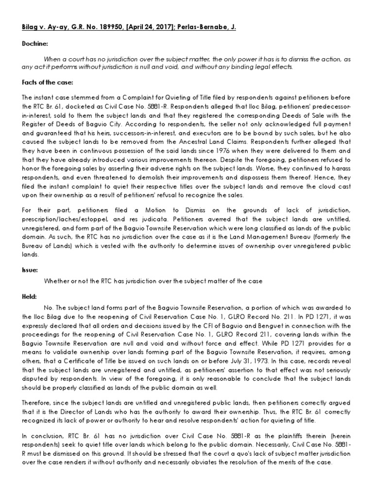 Remedial Law Case Digests | PDF | Judgment (Law) | Lawsuit