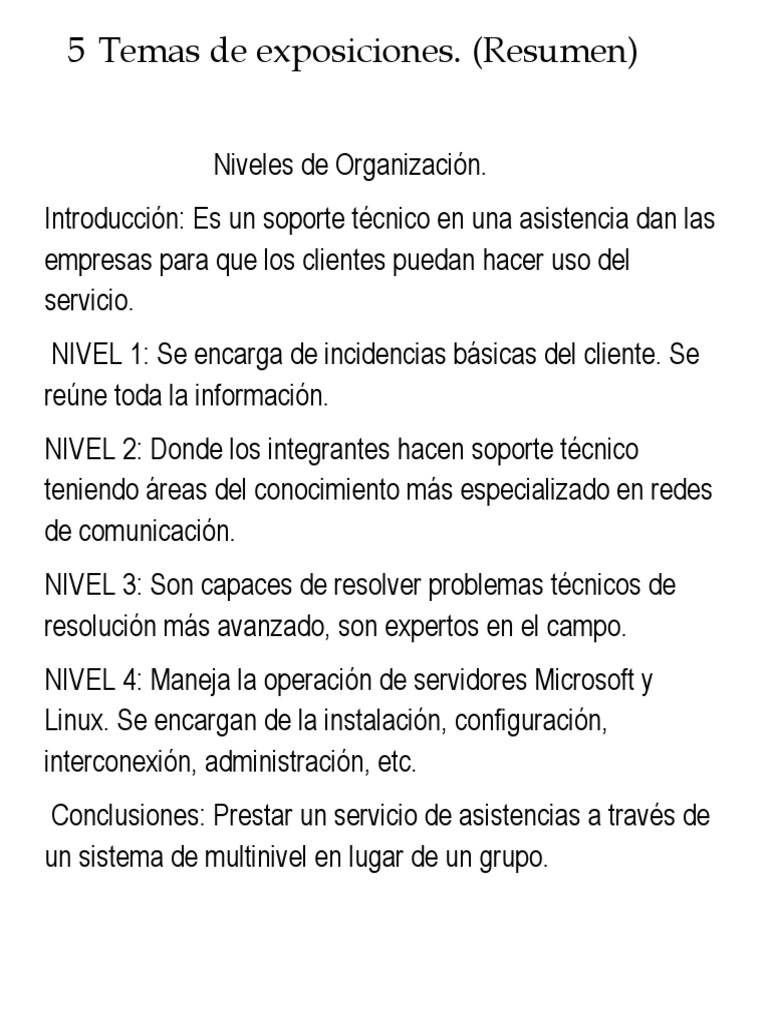 Temas de Exposiciones | PDF | Soporte técnico | Informática