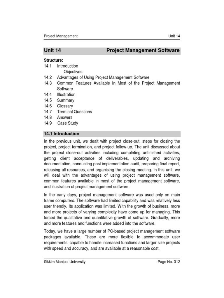 Mb0049 Unit 14-Slm | PDF | Project Management | Software