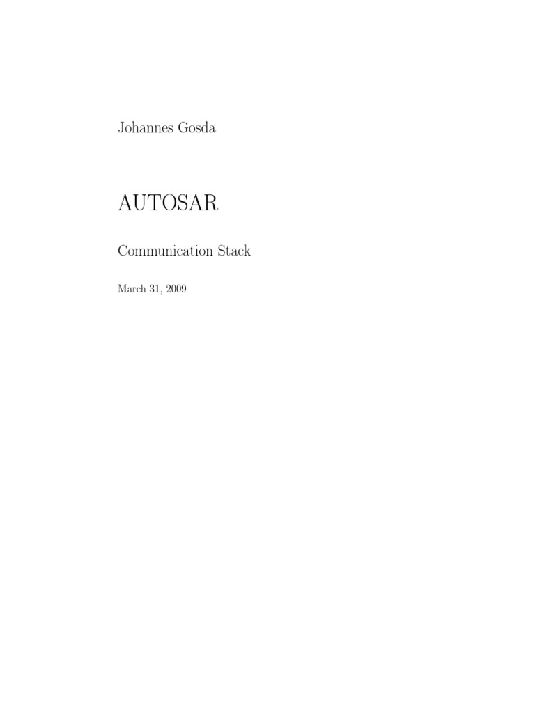 AUTOSAR Communication Stack Guide | PDF | Device Driver | Application ...
