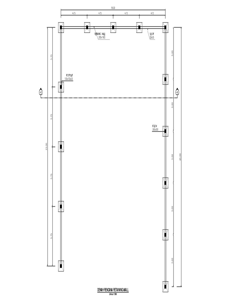 Denah Rencana Retaining Wall: SKALA 1:100 | PDF