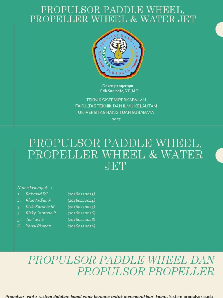 Propulsor Paddle Wheel & Propeller Wheel | PDF