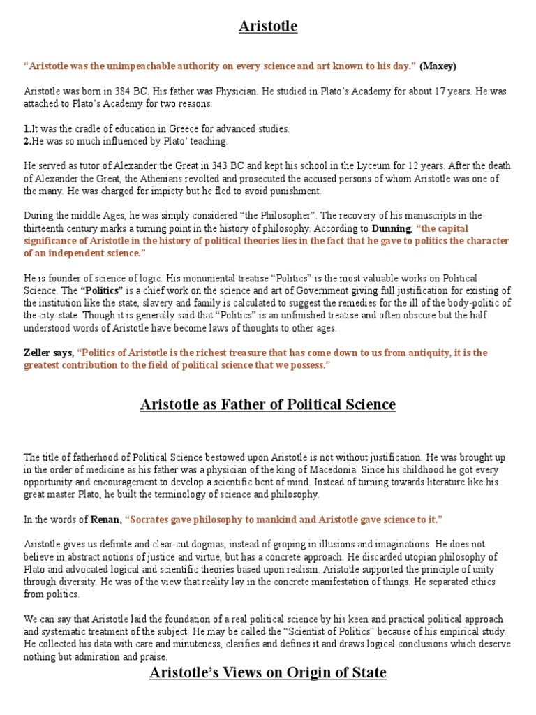 Political Science Notes For Css | PDF | Plato | Sovereignty