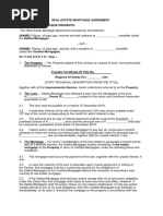 Real Estate Mortgage Agreement Sample | PDF | Mortgage Law | Real ...