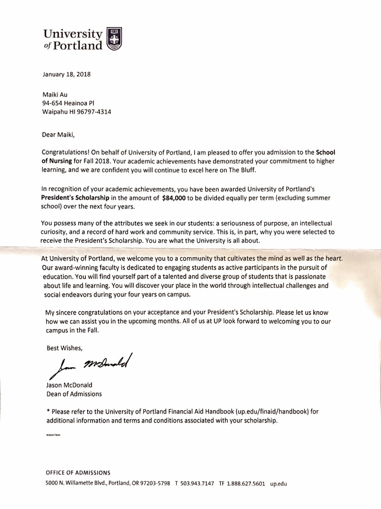 Up Acceptance Letter | PDF