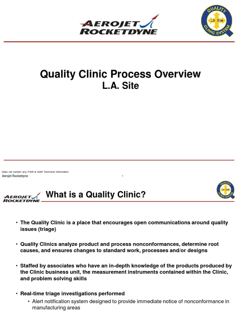 Quality Clinic Process Overview: L.A. Site | PDF | Engineer | Information