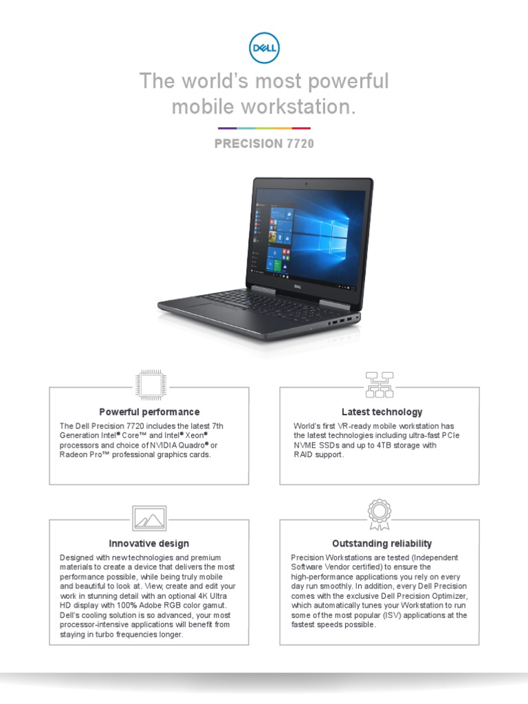Precision 7720 Spec Sheet | PDF | Workstation | Solid State Drive