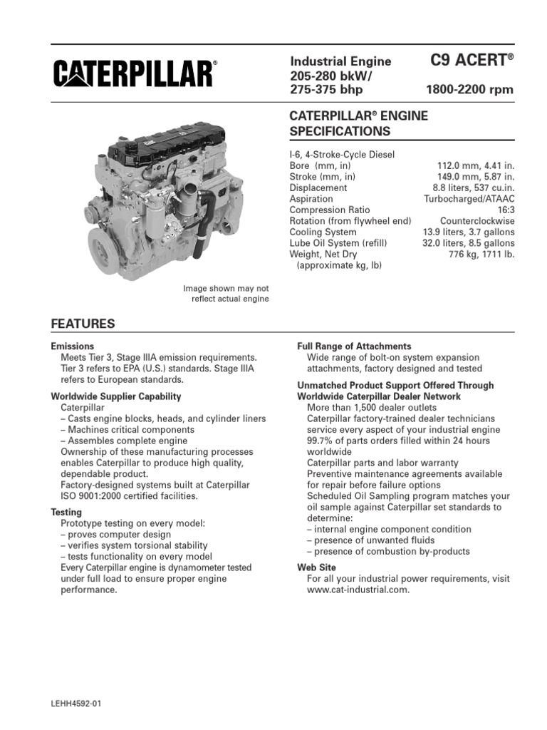 CAT C9 ACERT Engine PDF | PDF | Engines | Turbocharger