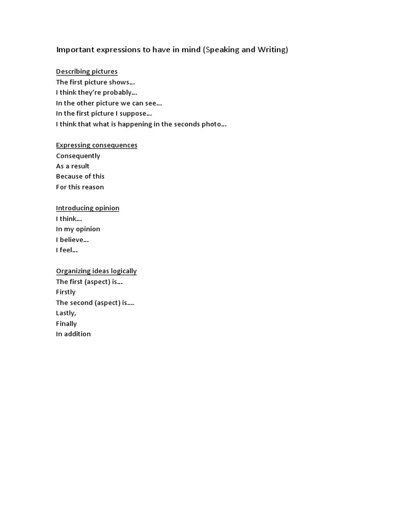 Important Expressions To Have in Mind | PDF