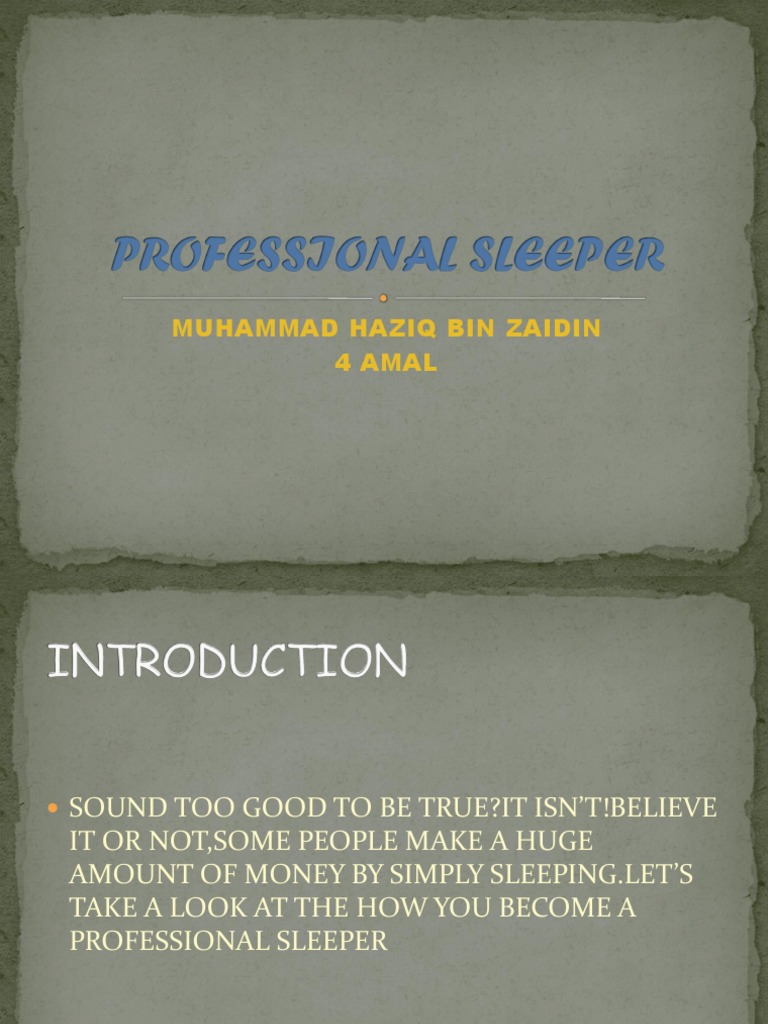 Professional Sleeper | PDF