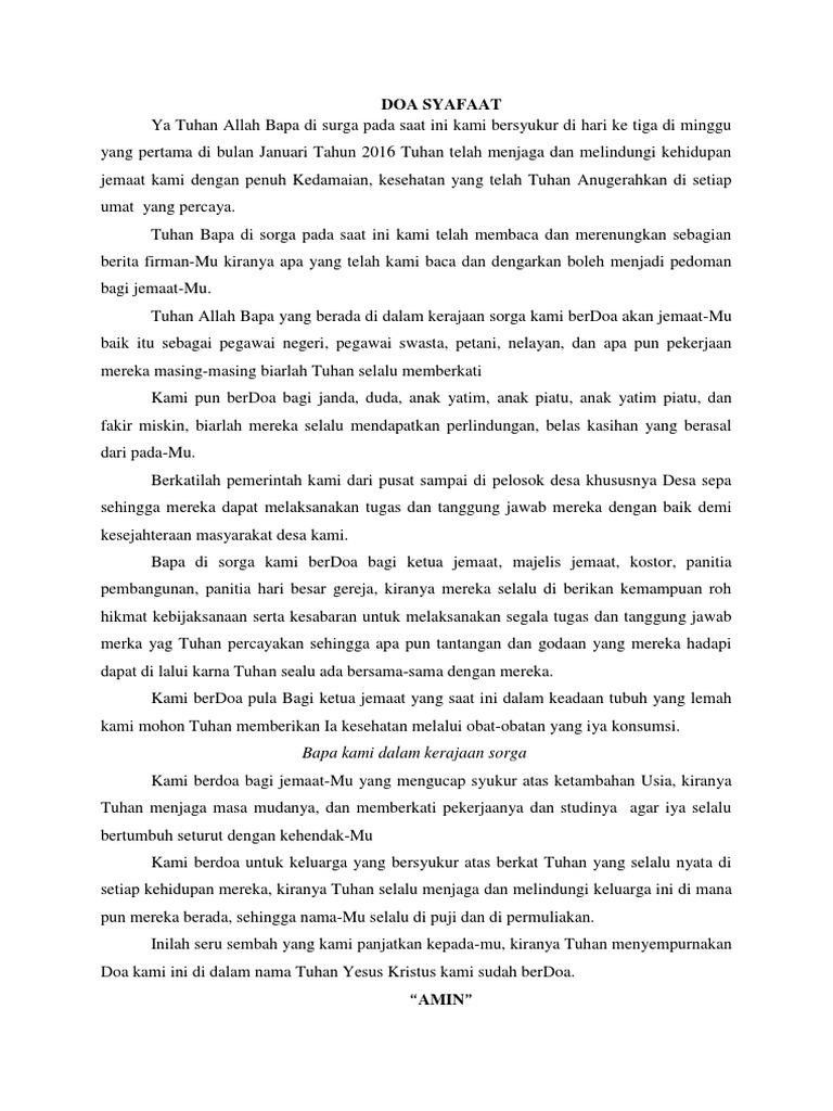 Doa Syafaat | PDF | Agama & Spiritualitas