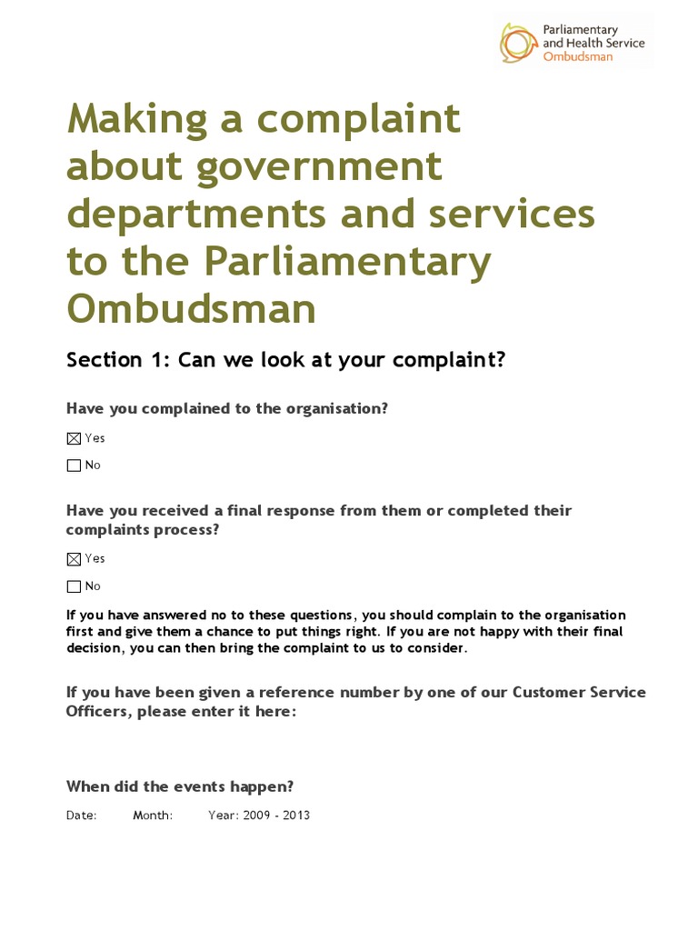 PHSO Complaint 13 May 2017 - Redact | PDF | Government Information ...