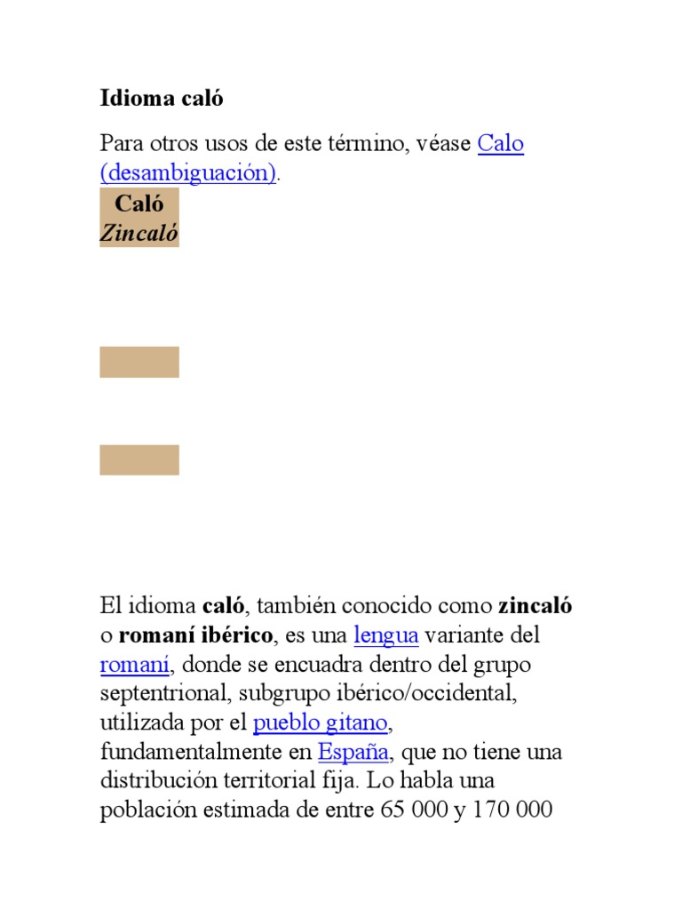 Idioma Caló | PDF | Idiomas | Artes del lenguaje y disciplina