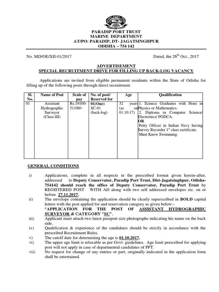 Sl. No. Name of Post Scale of Pay No. of Post/ Reserved For Age ...