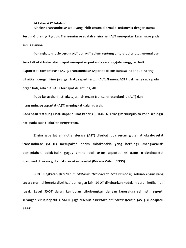 ALT Dan AST-1 | PDF