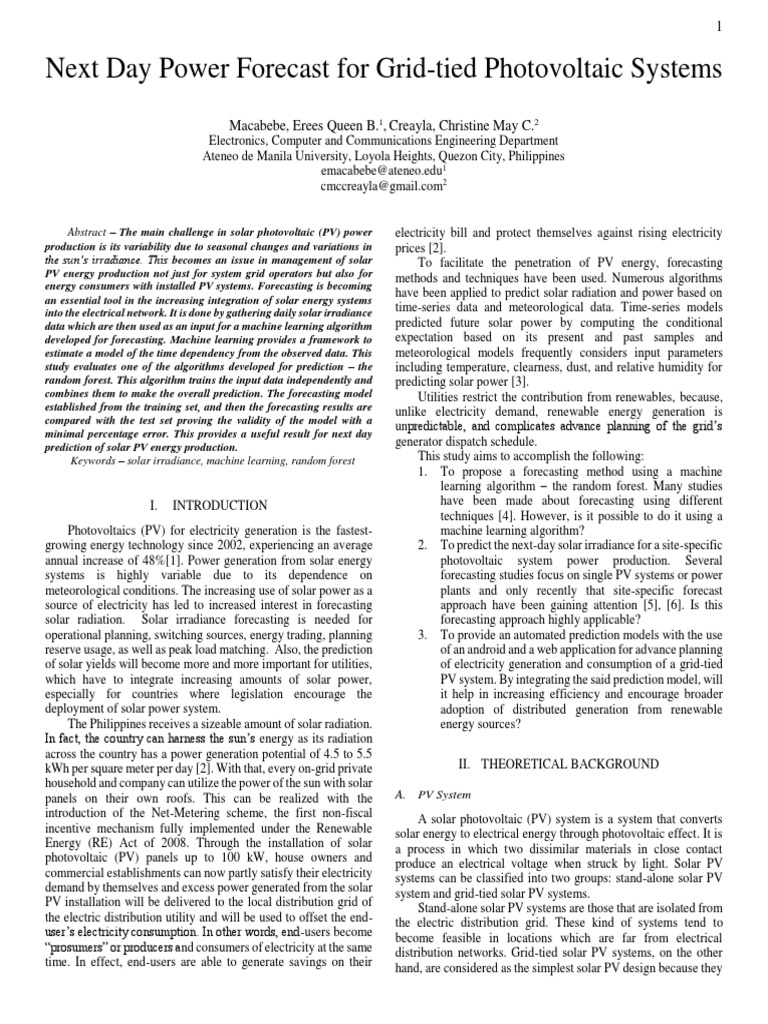 THESIS Proposal Sample | PDF | Solar Power | Photovoltaics