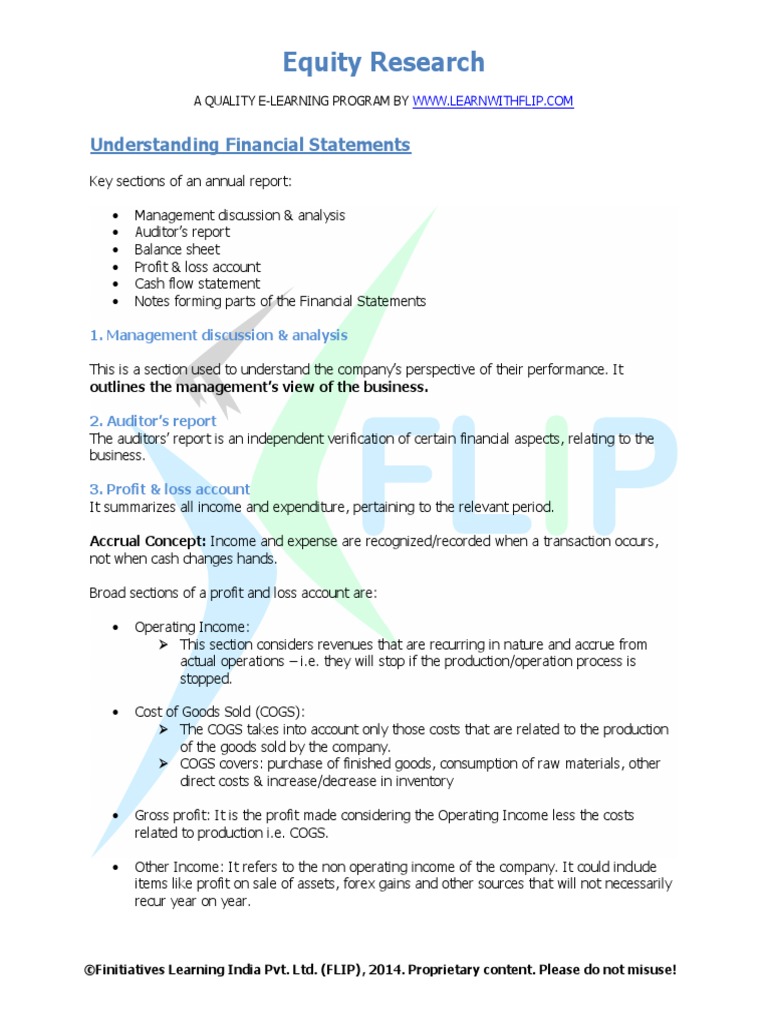 2-Understanding Financial Statements PDF | PDF | Earnings Before ...