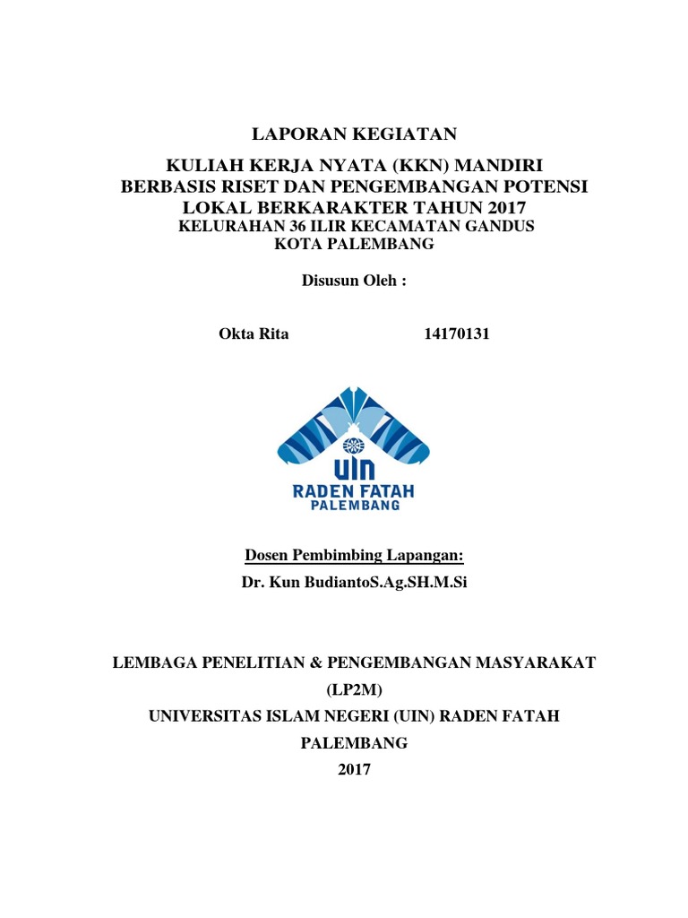 Cover Laporan KKN Individu KKN Okta | PDF