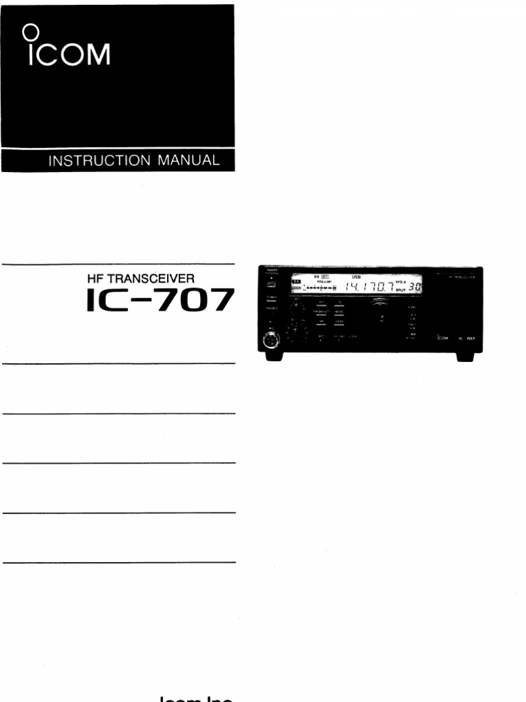 Icom IC-707 Instruction Manual | PDF