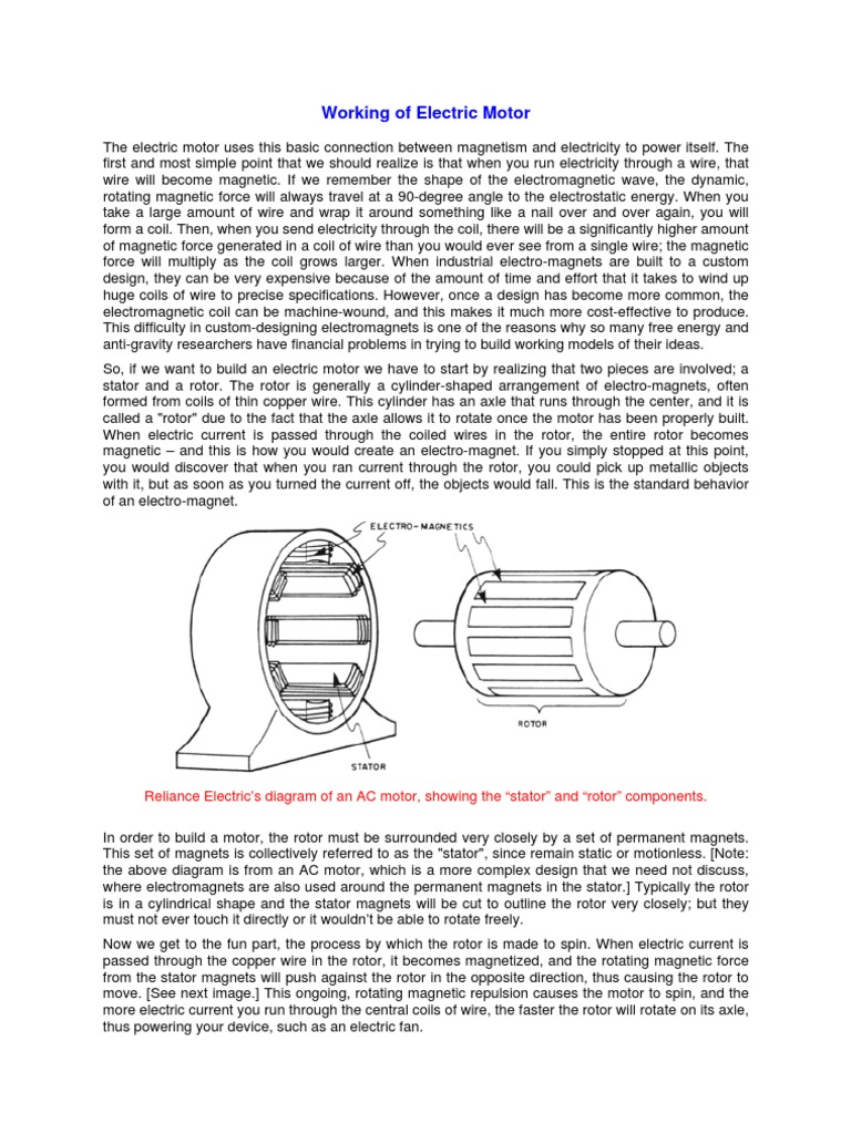 Working of Electric Motor | PDF