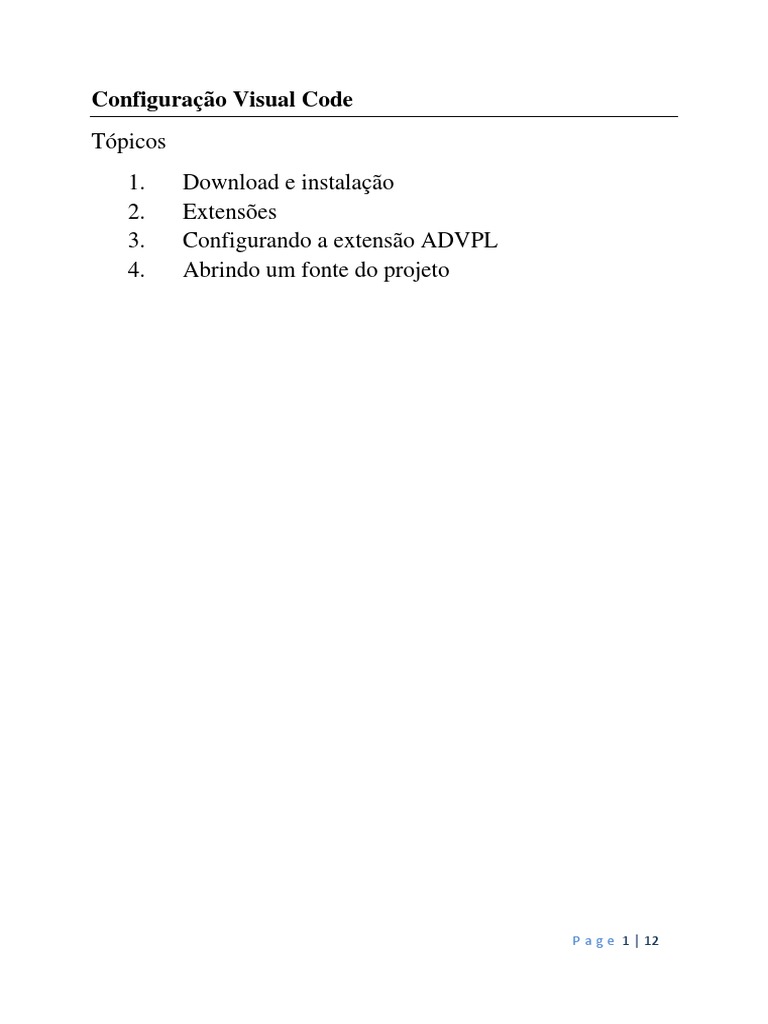 Configuração Visual Code - v01 | PDF | Controle de versão | Áreas de ...
