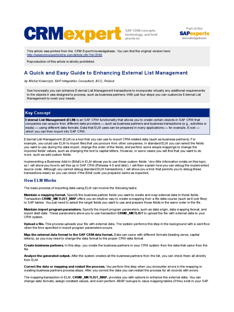 Quick Guide To Enhanceing Elm | PDF | Customer Relationship Management ...