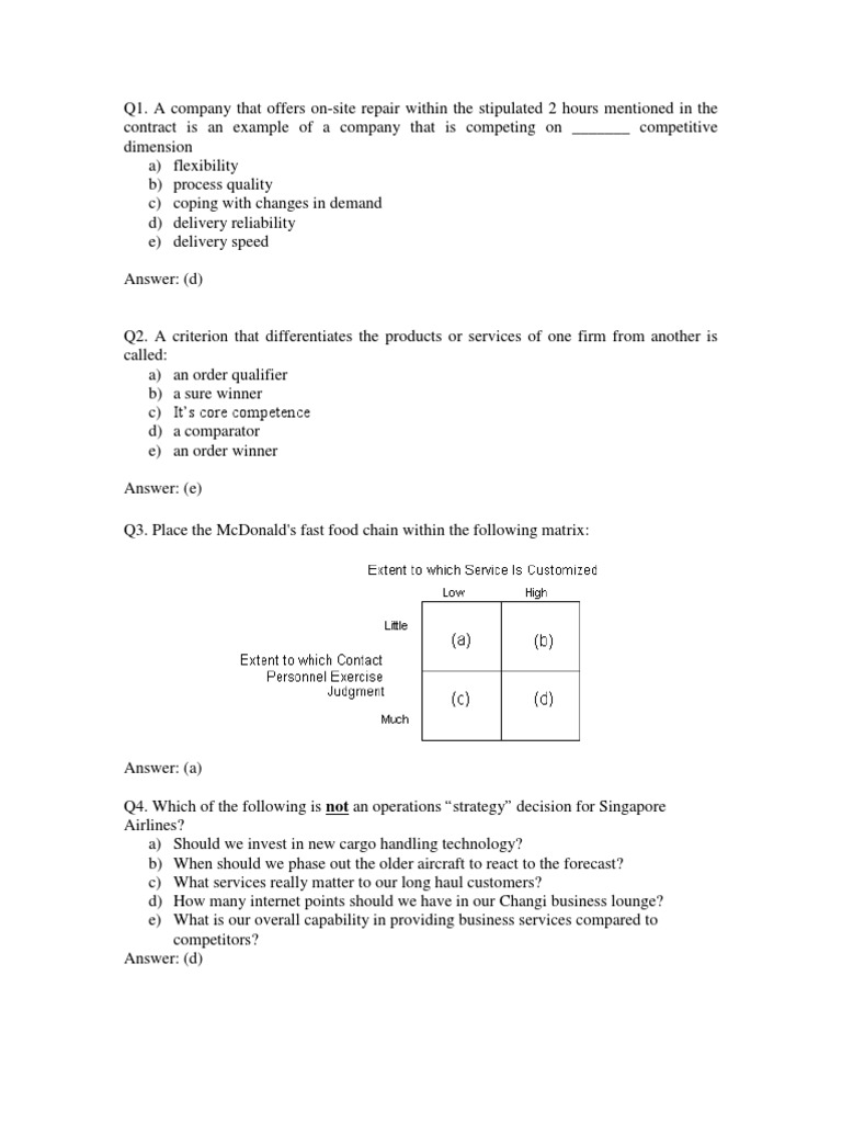 Sample Questions For Exam | PDF | Supply Chain | Supply Chain Management