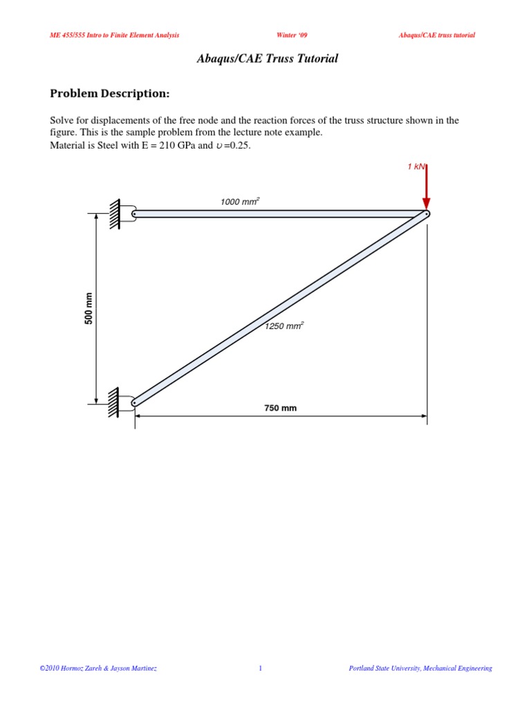 Abaqus Truss Tutorial | PDF | Truss | Finite Element Method Abaqus Truss Tutorial | PDF | Truss | Finite Element Method