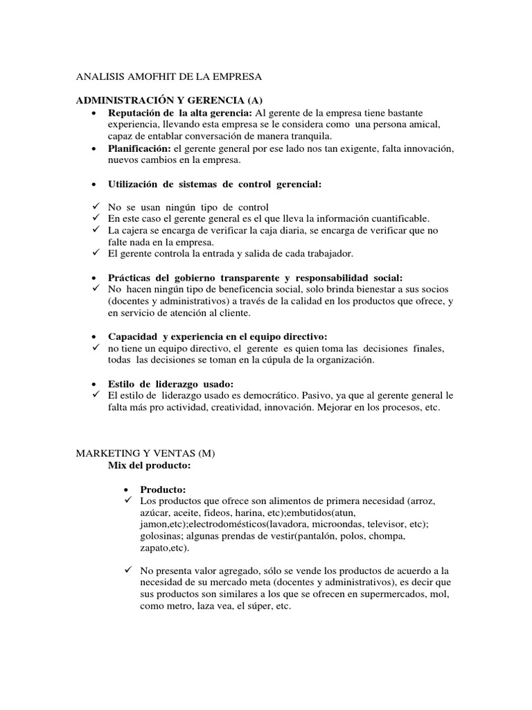 AMOFHIT | PDF | Gestión de recursos humanos | Mercado (economía)