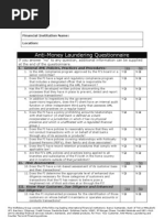 Wolfsberg Questionnaire 2018 | PDF | Money Laundering | Financial Services