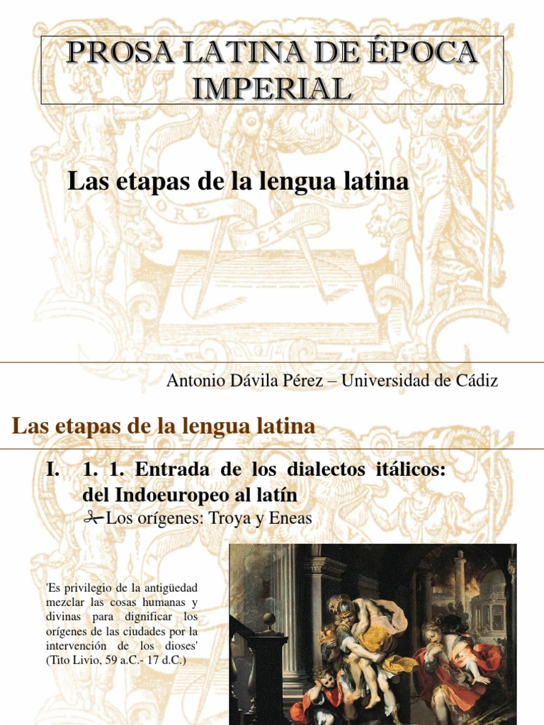 Etapas de La Lengua Latina | PDF | latín | Romulus y Remus