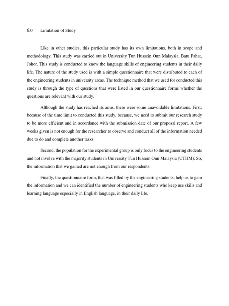 Limitation of Study | PDF
