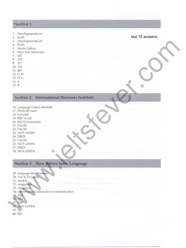 Answers Ieltsfever General Reading Practice Test 15 PDF | PDF